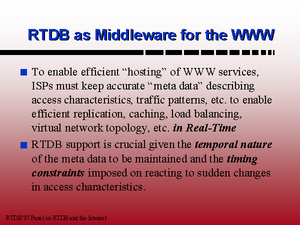 RTDB as Middleware for the WWW